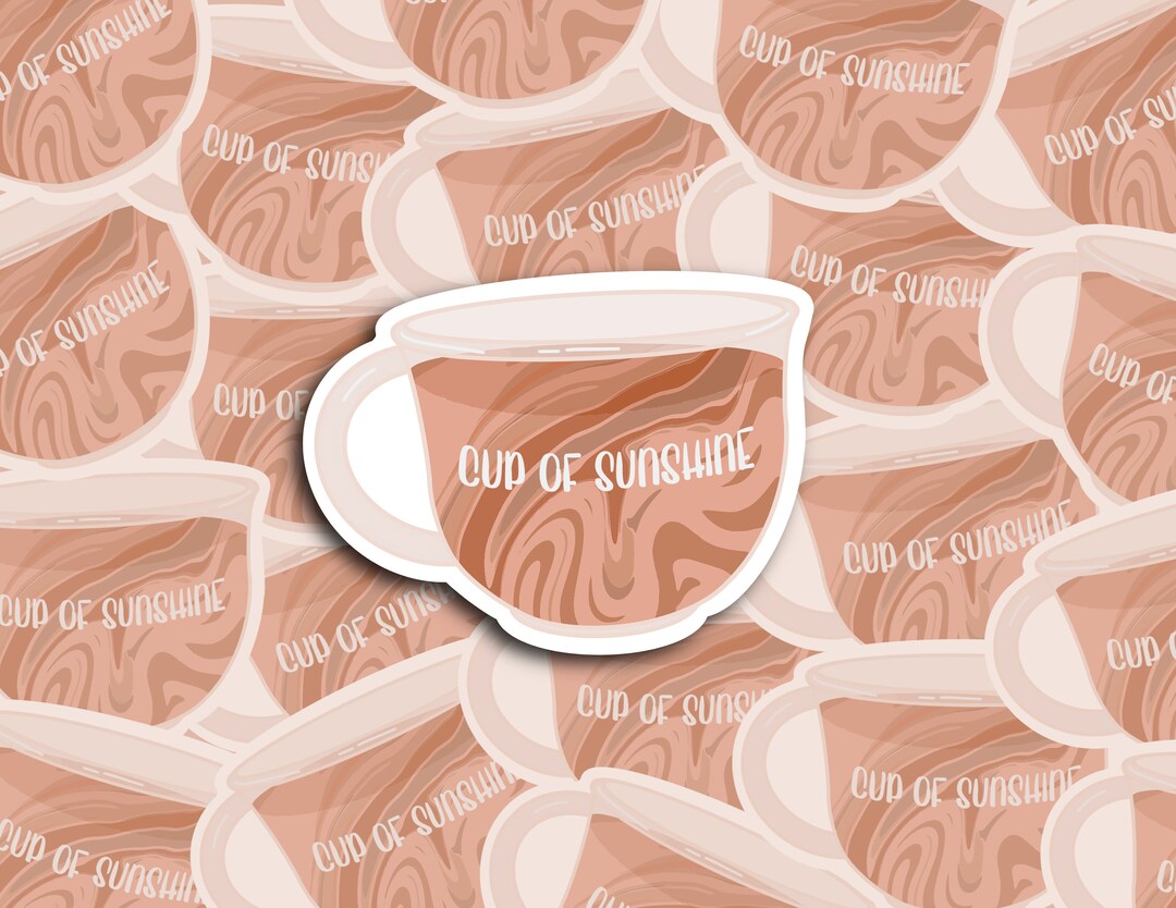 Die Cut Vinyl Sticker: Cup of Sunshine Coffee Sticker - Etsy