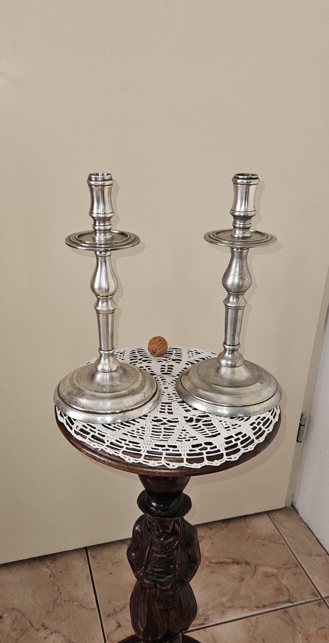 Pair of Antique Spanish Style Collar Candlesticks - Etsy