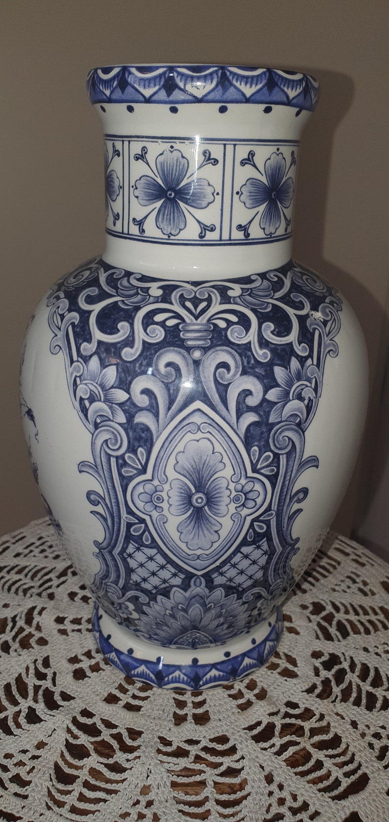 Vintage T Delfts Bleau Porcelain Vase Etsy