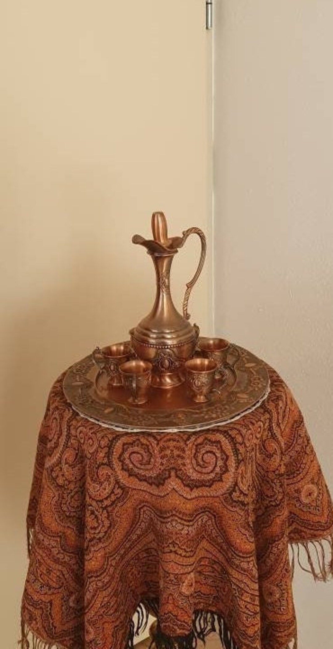 Vintage 8 Piece Copper Colored Coffee Set - Etsy
