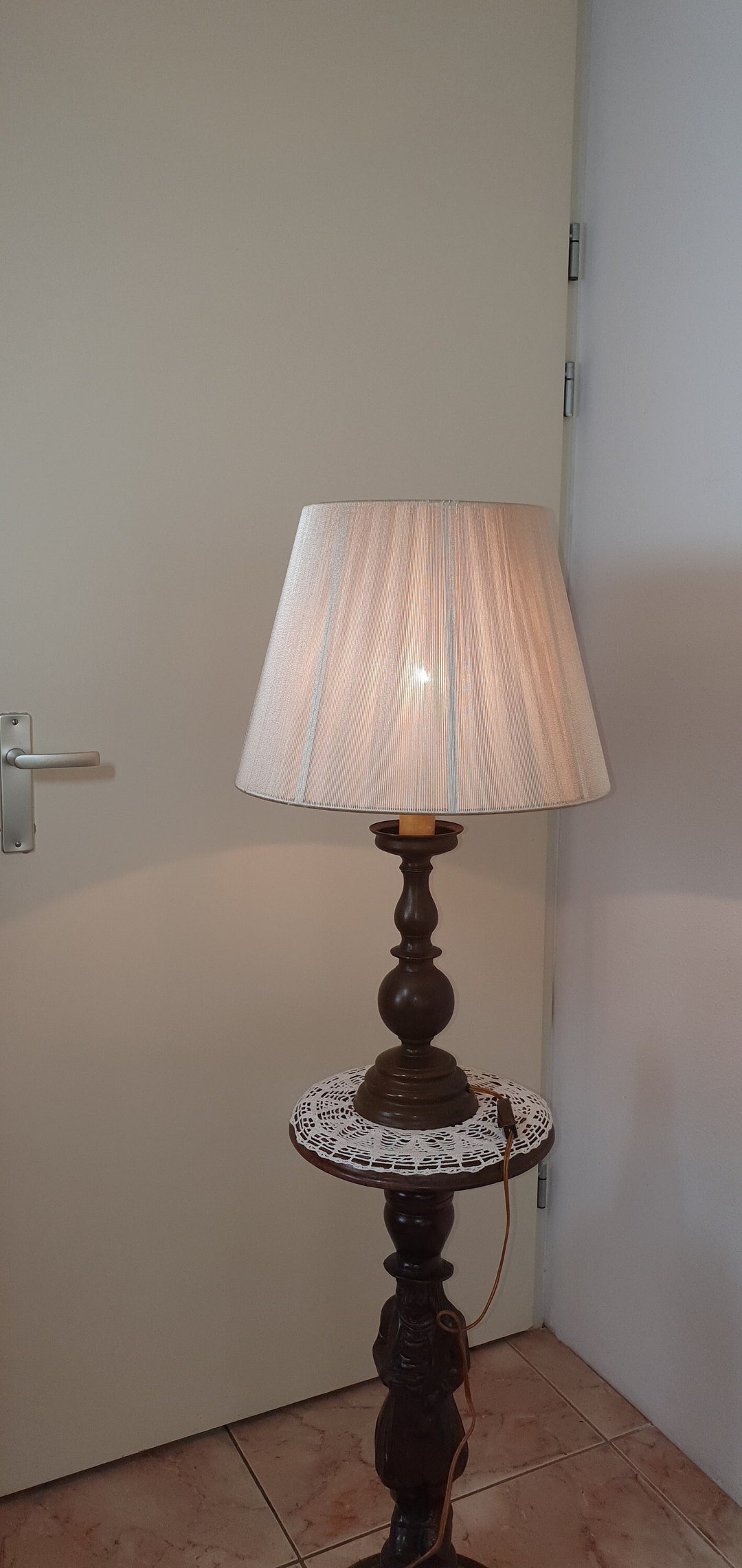 Special Table Lamp With Bronze Base and Fabric Shade - Etsy UK
