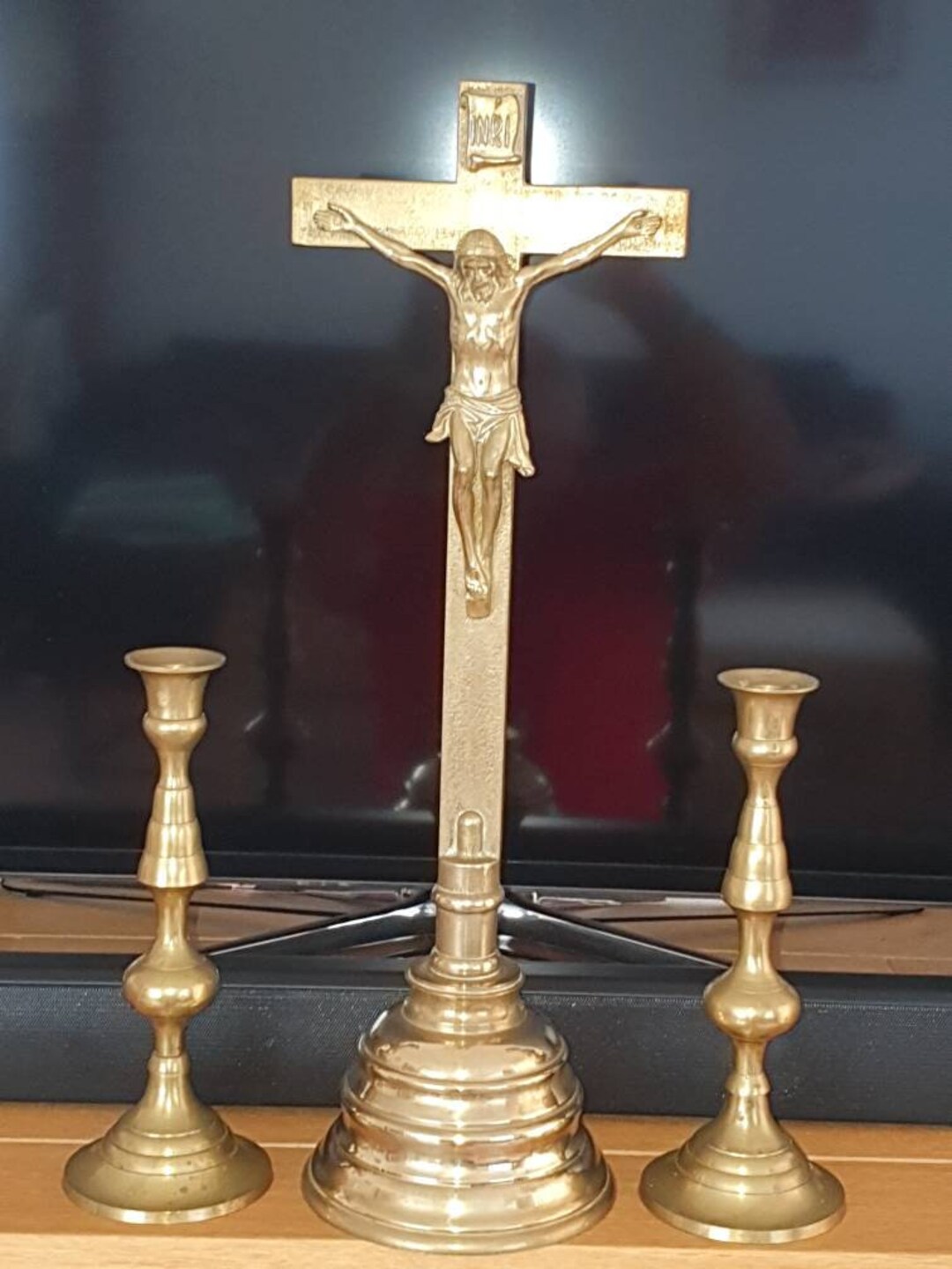 Very Beautiful Crucifix With the Matching Candlesticks - Etsy
