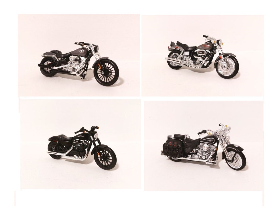 Harley-davidson 1:18 (8 Models) Diecast Scale Models, Black & Silver ...