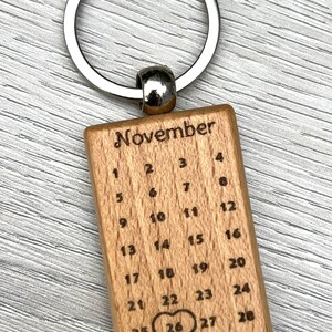 Matching Wedding Date Keepsake Keyrings in a Handmade Box, Unique ...