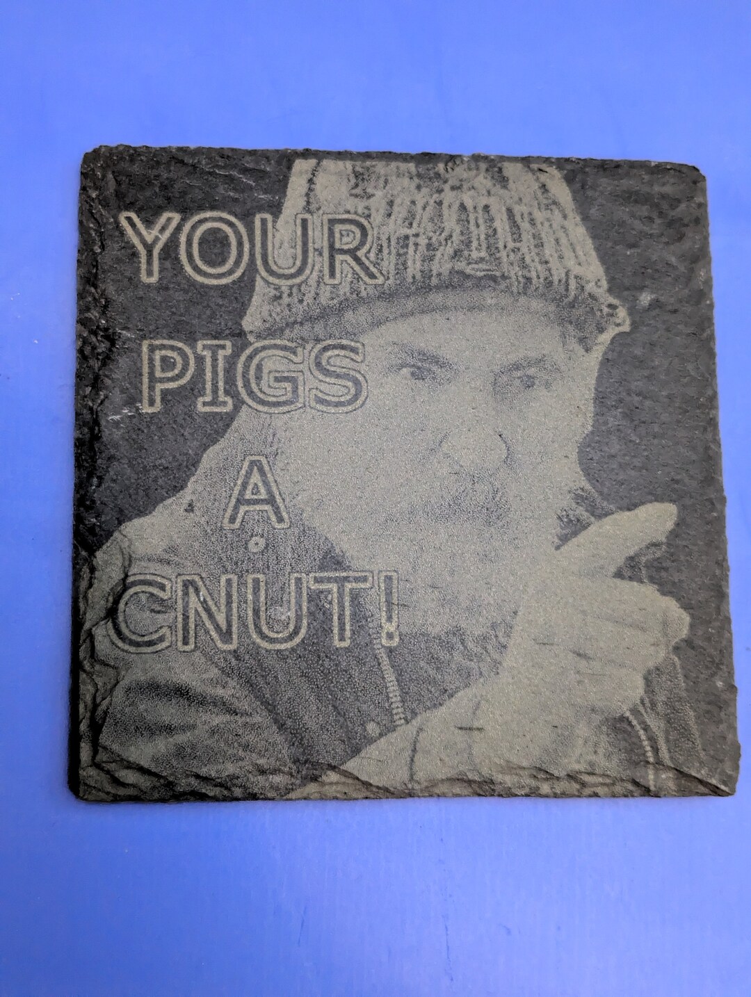 Brassic, Farmer Jim, Single Slate Coaster, Engraved, Photo, Gift ...
