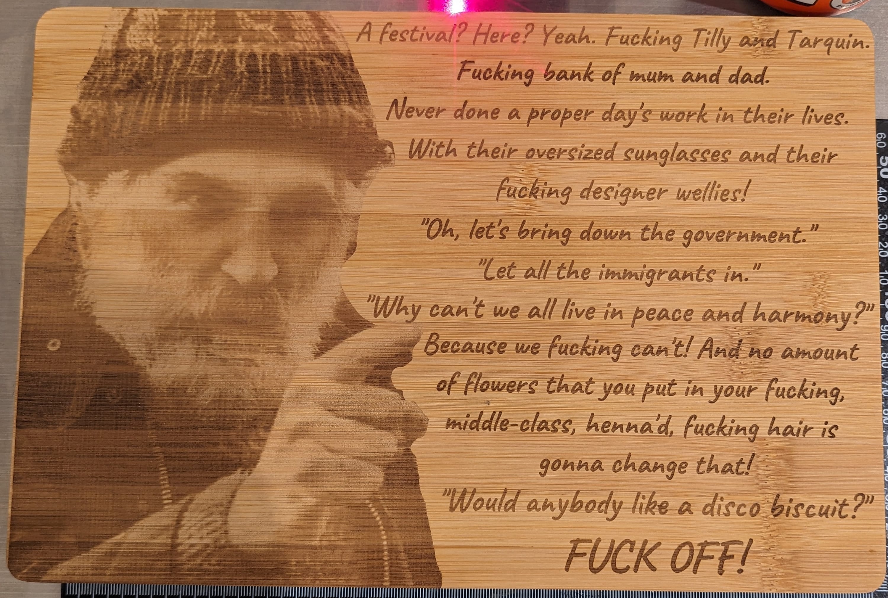 Brassic, Farmer Jim, Chopping Block, Engraved, Photo, Gift, Novelty ...