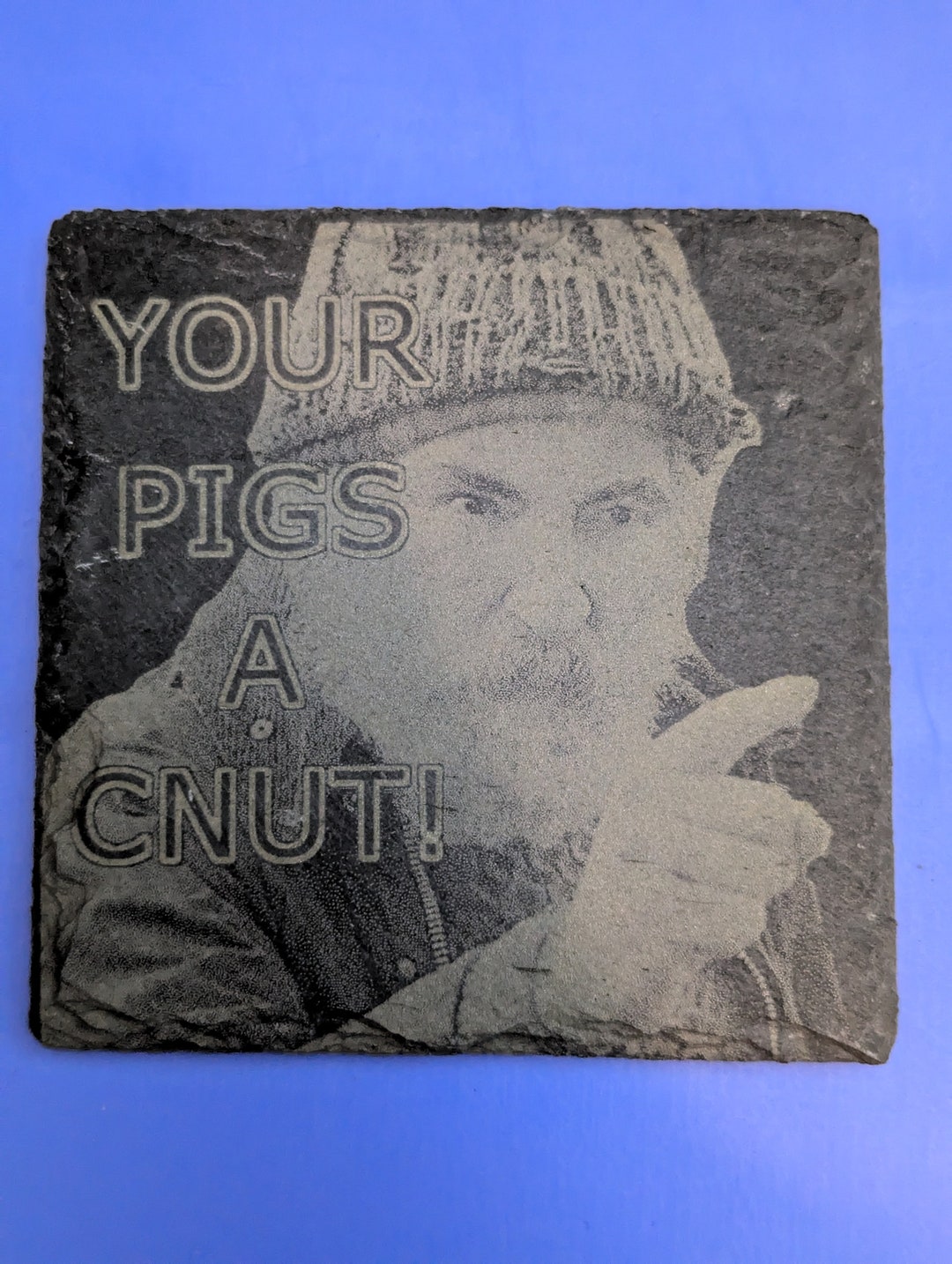 Brassic, Farmer Jim, Single Slate Coaster, Engraved, Photo, Gift ...