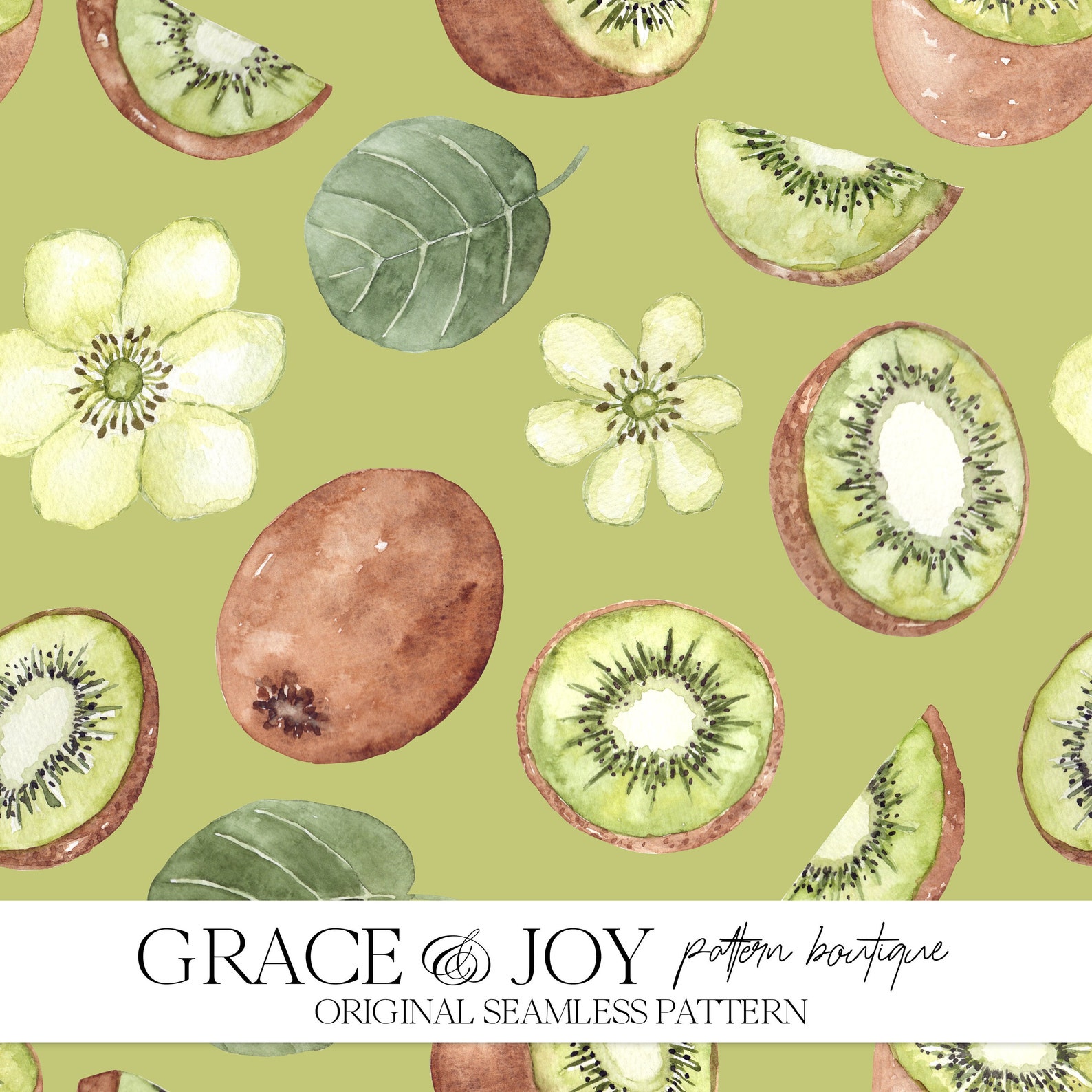 Kiwi Fruit Seamless Pattern – Tropical Print on Demand (digital ...