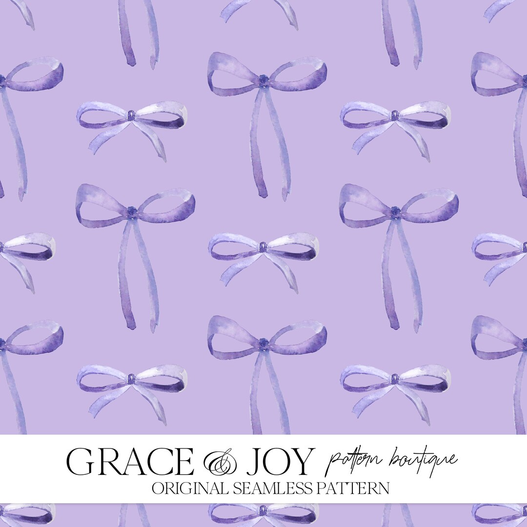 Lavender Bows Purple and Blue Watercolor, Japanese Simplicity ...