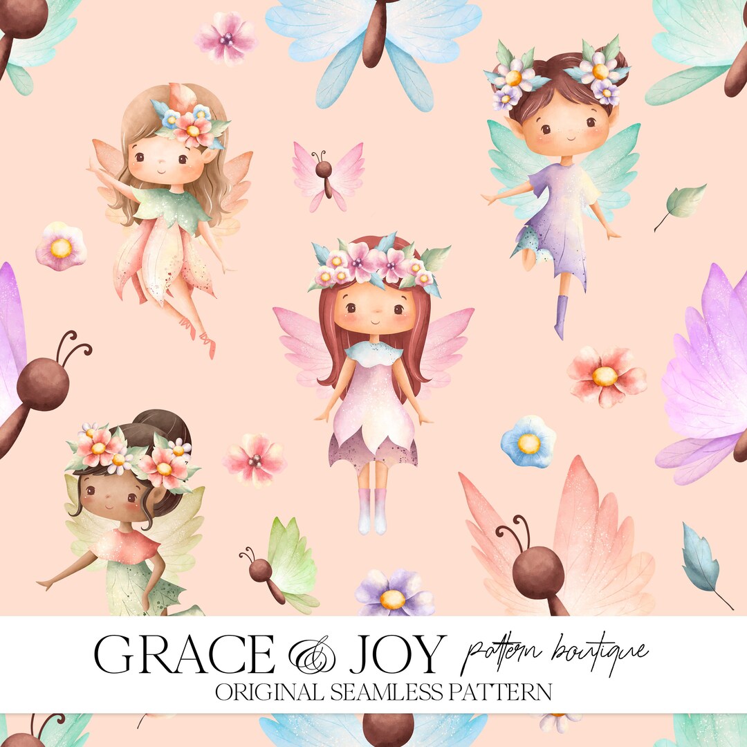 Cute Fairy Tale Butterfly Seamless Pattern: Magic, Storybook, Dream ...