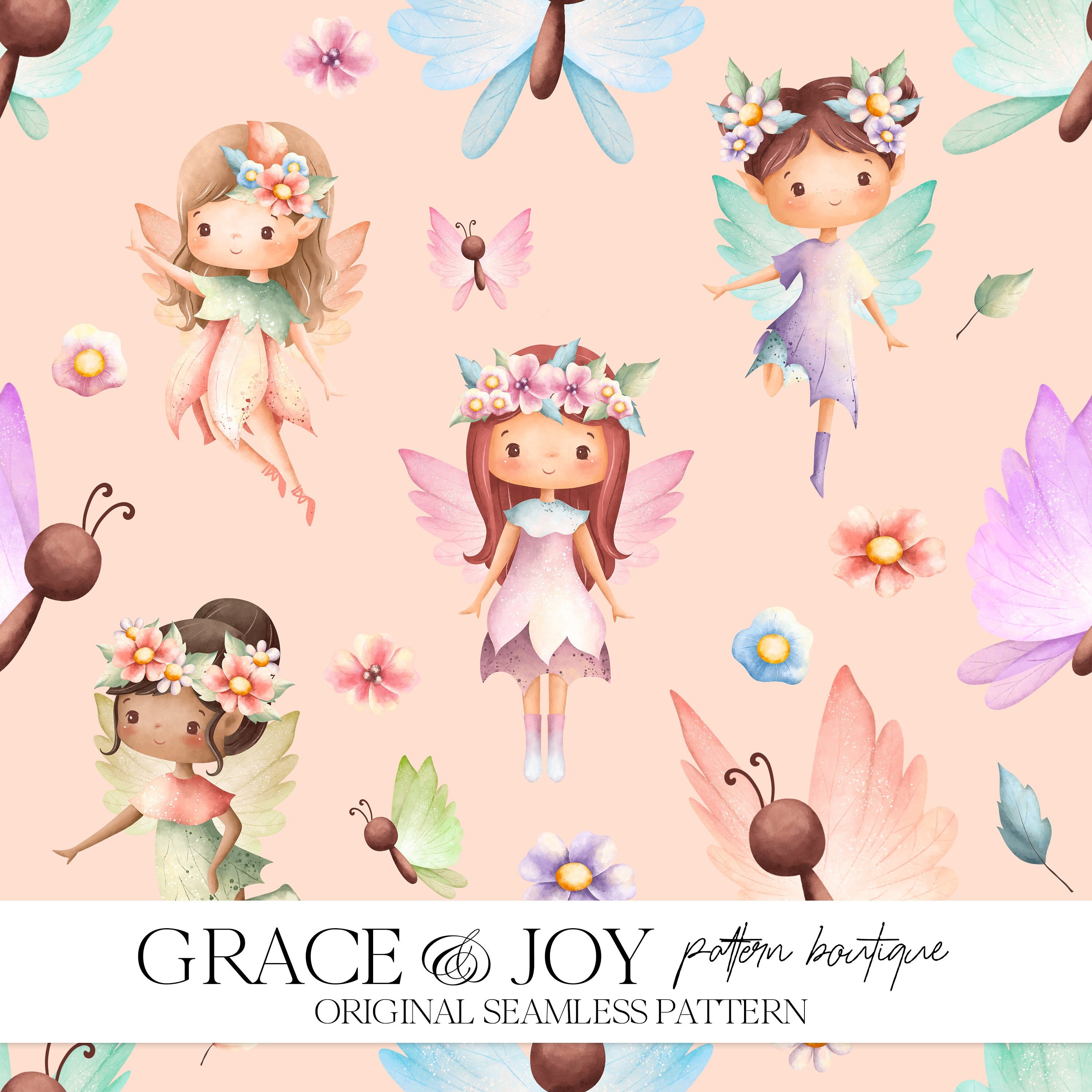 Cute Fairy Tale Butterfly Seamless Pattern: Magic, Storybook, Dream ...