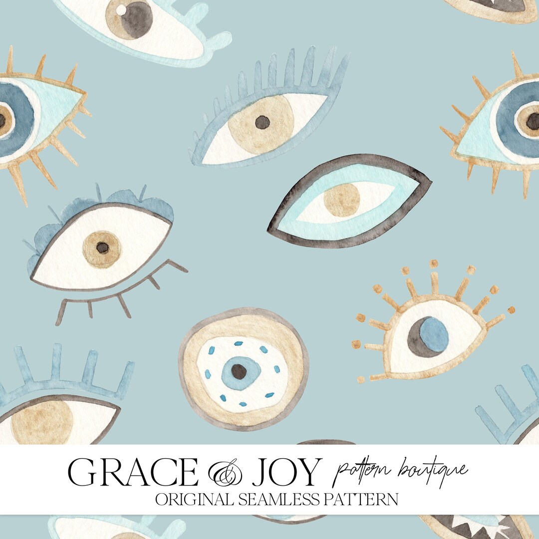Evil Eye Seamless Pattern | Mystic Design | Ward off Evil | Digital ...