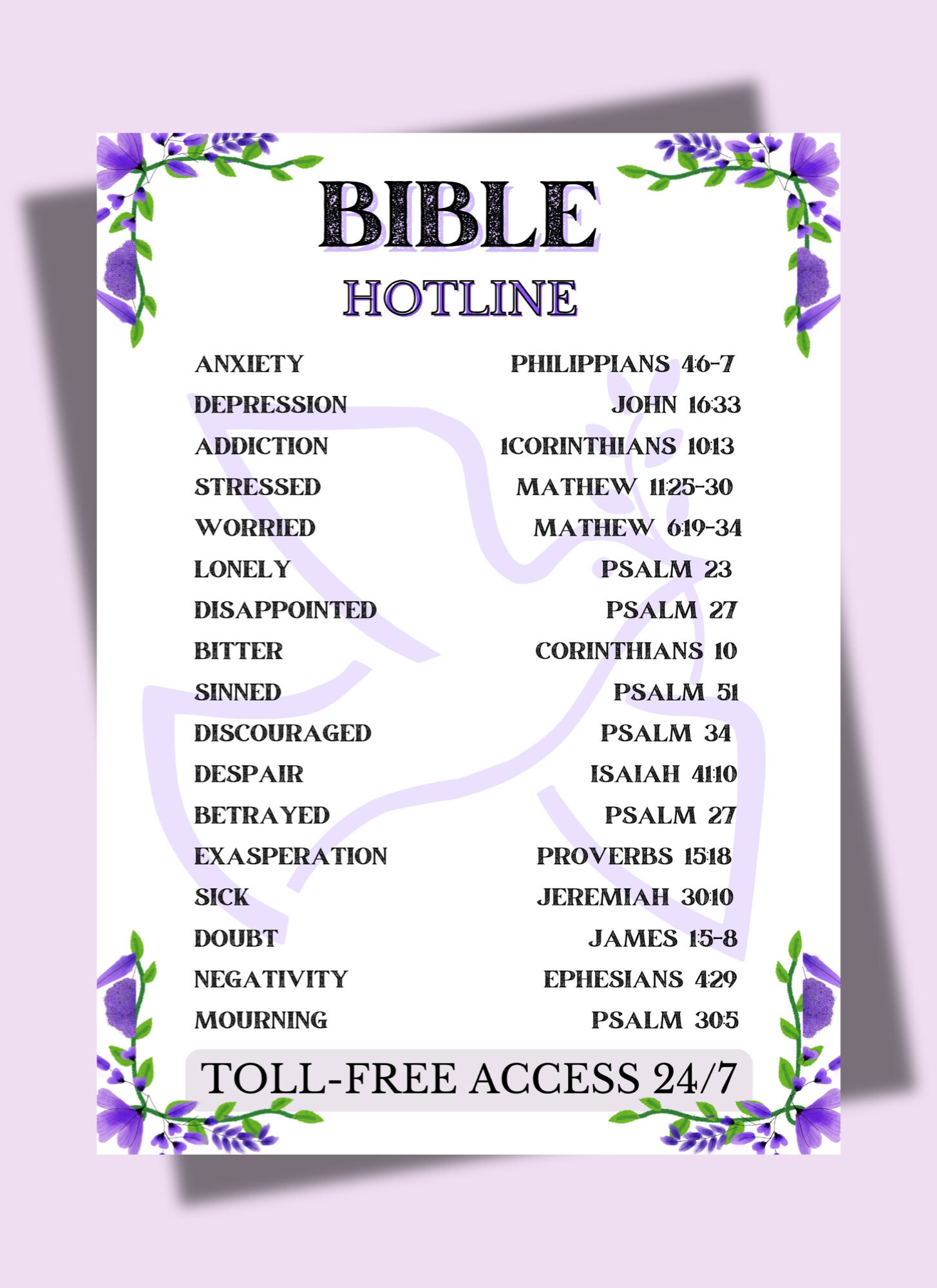 Bible Emergency Numbers, Bible Hotline, Healing Scripture, Christian ...