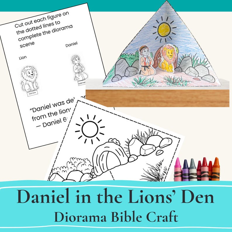Daniel in the Lions' Den Worksheets Printable, Bible Lesson Activity ...