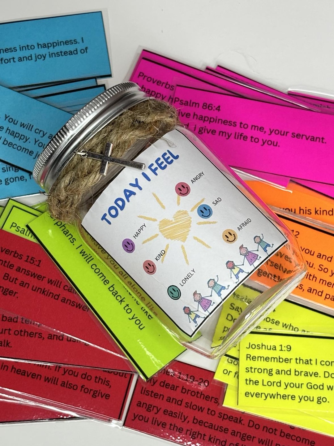 Kids' Bible Verse Jar: Christian Emotions Activity With Journal - Etsy