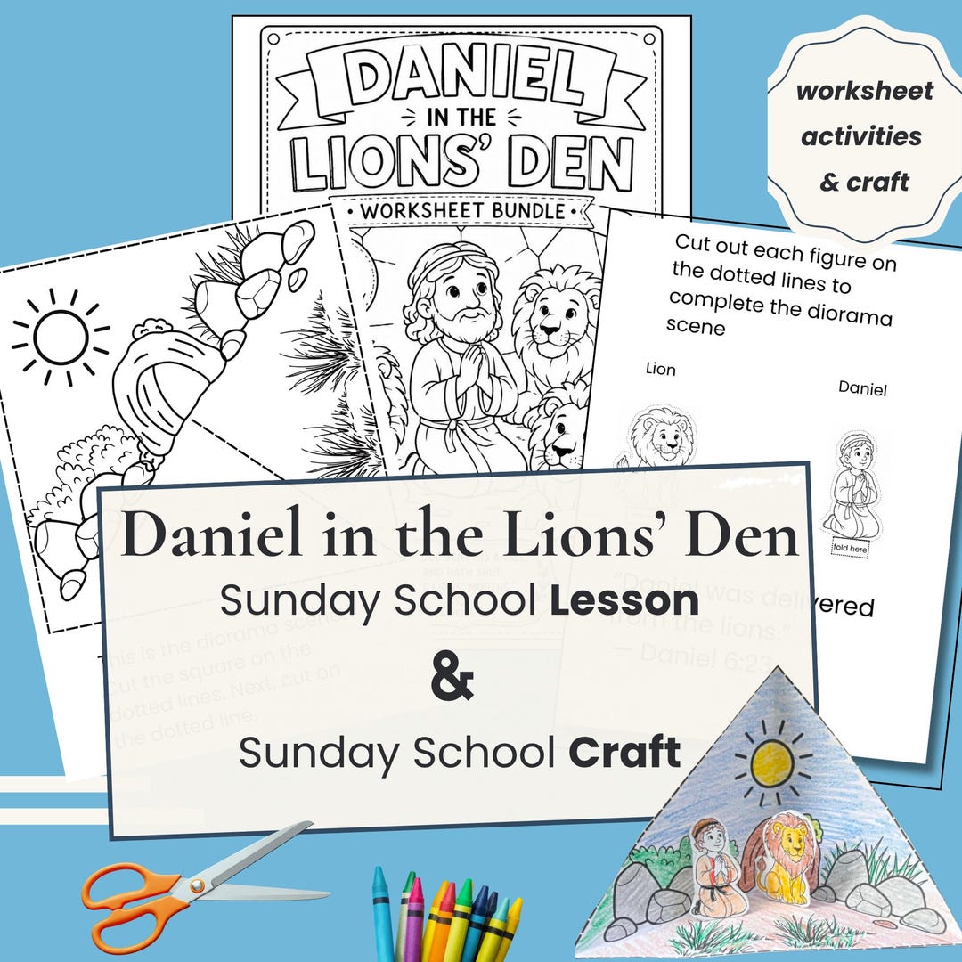 Daniel in the Lions' Den Worksheets Printable, Bible Lesson Activity ...