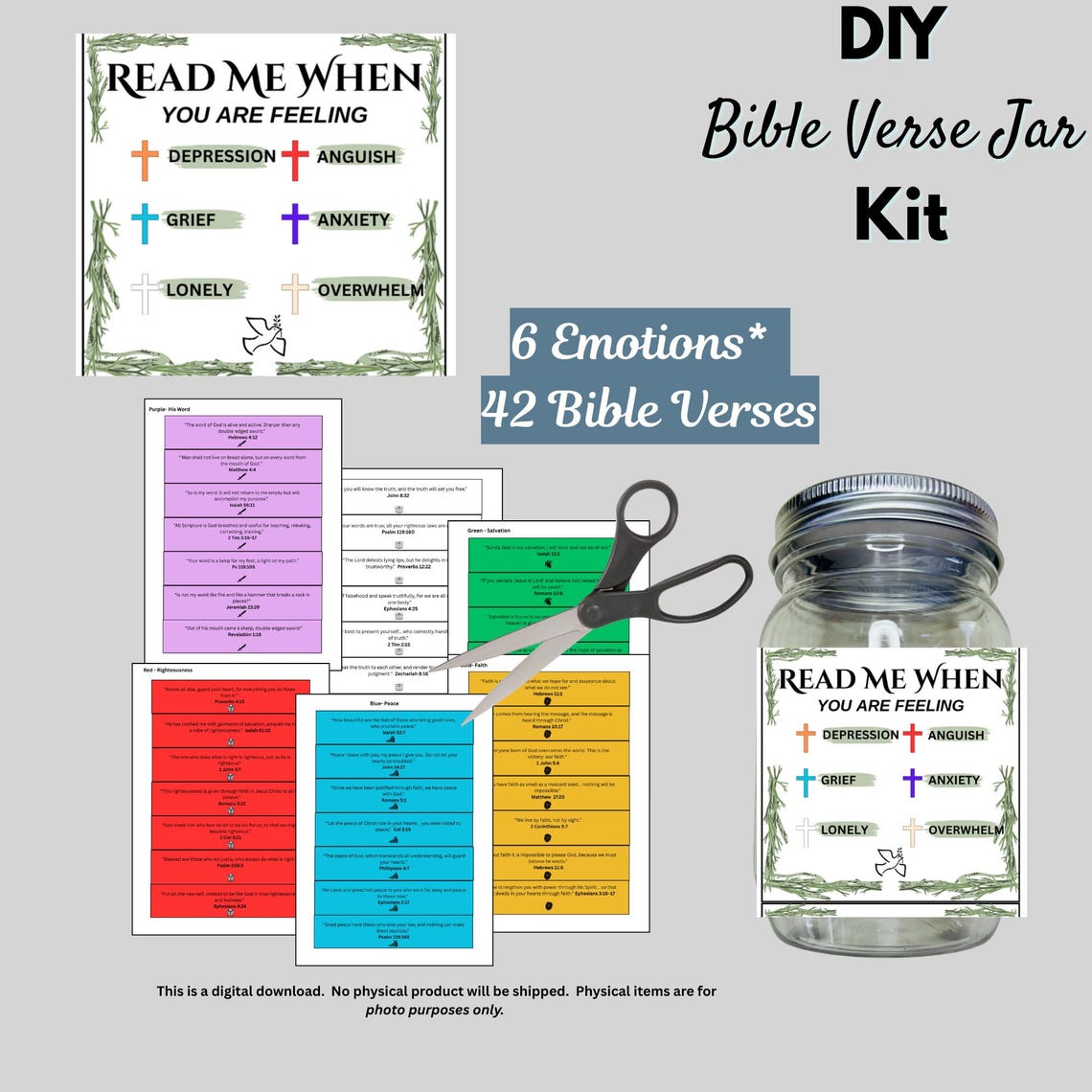 Bible Verse Jar Printable: Read Me When Healing Scripture for Anxiety ...