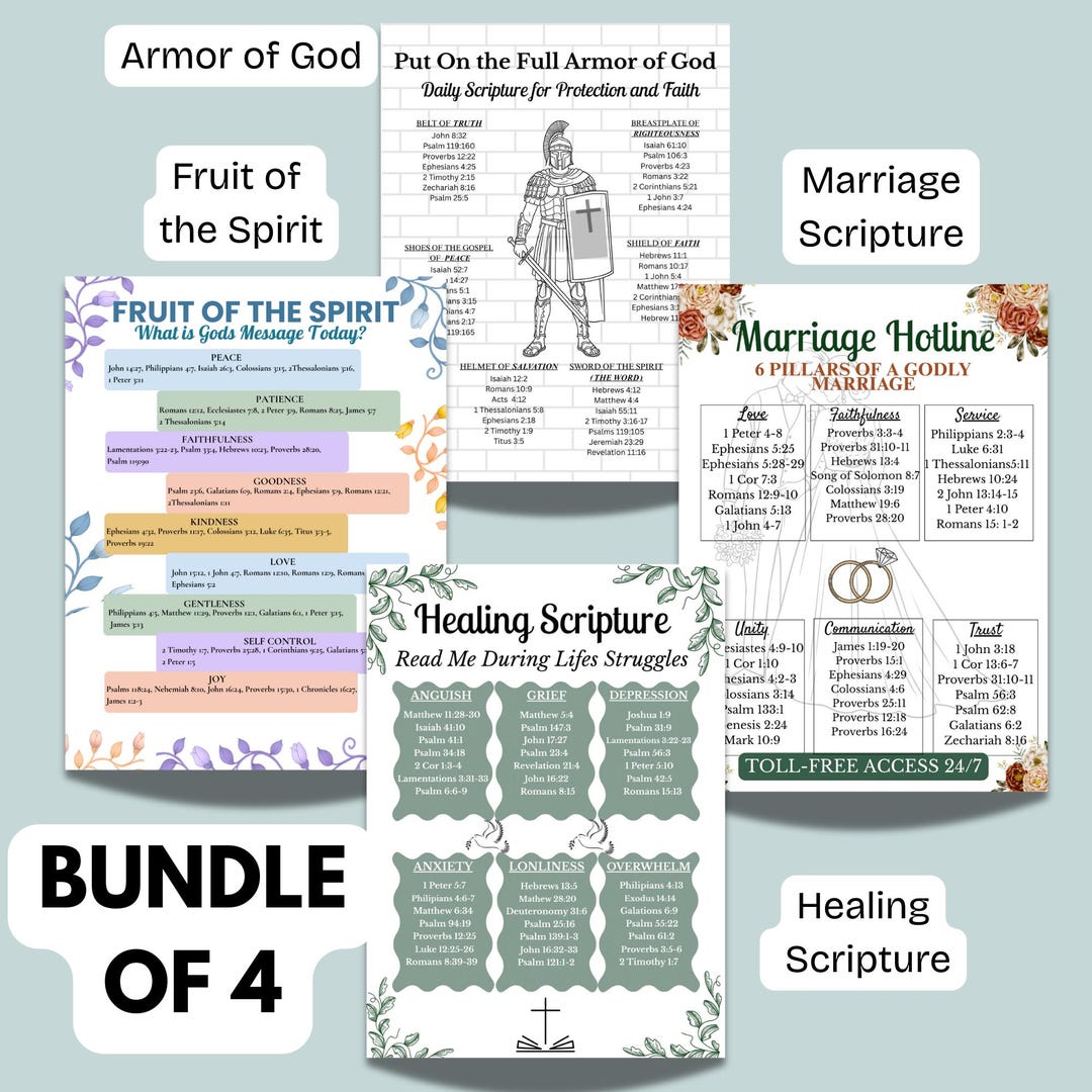 Christian Printable Bundle: Armor of God, Fruit of the Spirit, Marriage ...