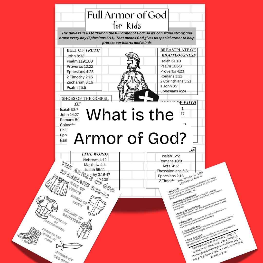 Armor of God for Kids: Ephesians 6 Printable - Etsy