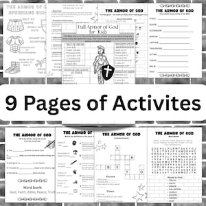 Armor of God for Kids: Printable Activity Worksheets - Etsy