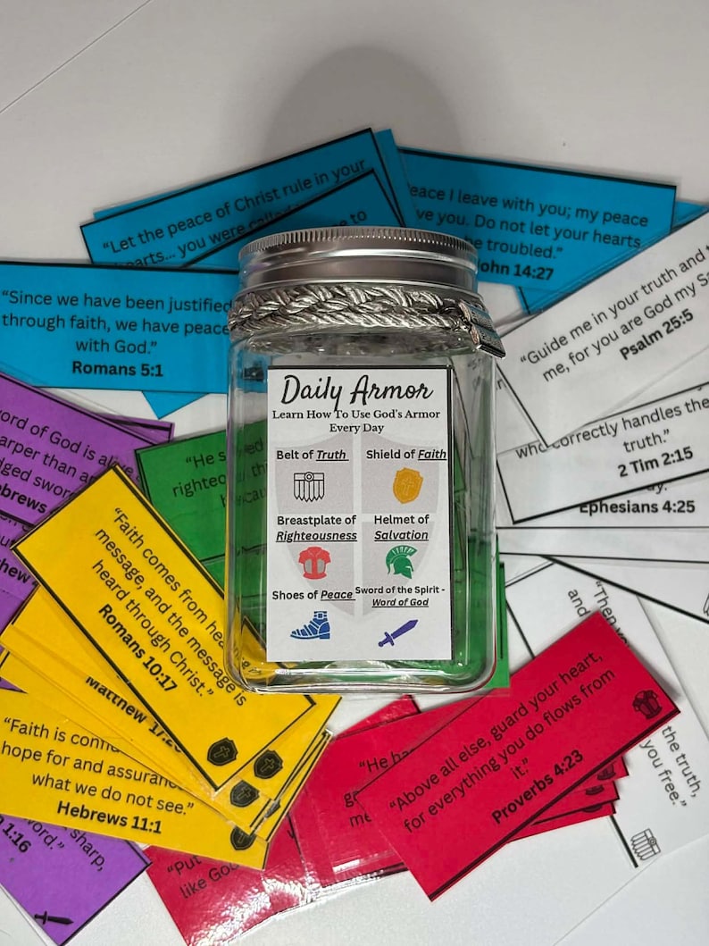 Armor of God Bible Verse Jar for Kids: Ephesians 6 - Etsy Canada