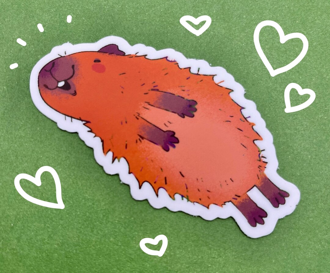 Lazy Capybara - Vinyl Sticker - Etsy