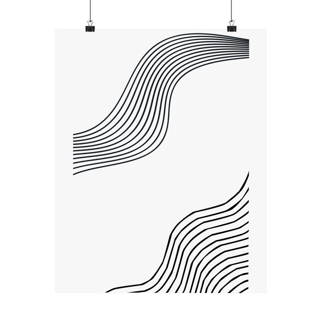 Modern Abstract Line Art Print, Minimalist Wall Decor, Black and White ...