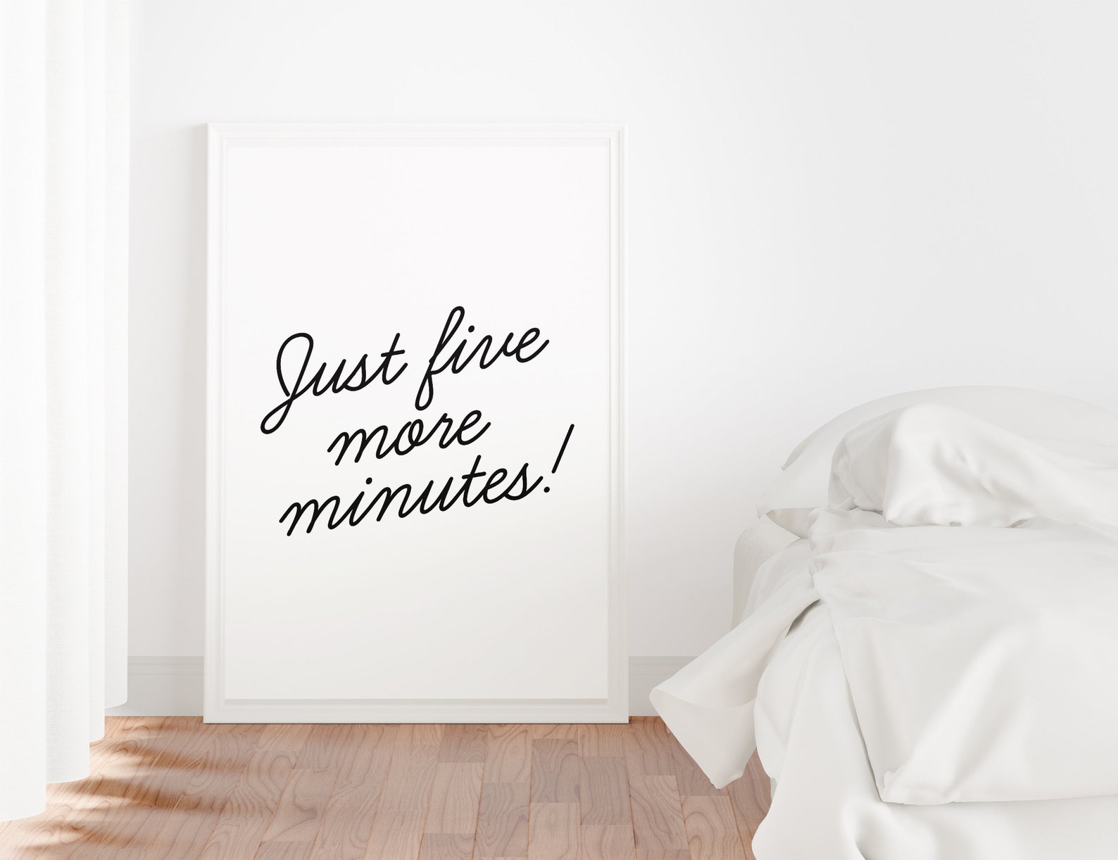 Just Five More Minutes Word Art Unframed Print Typographic | Etsy