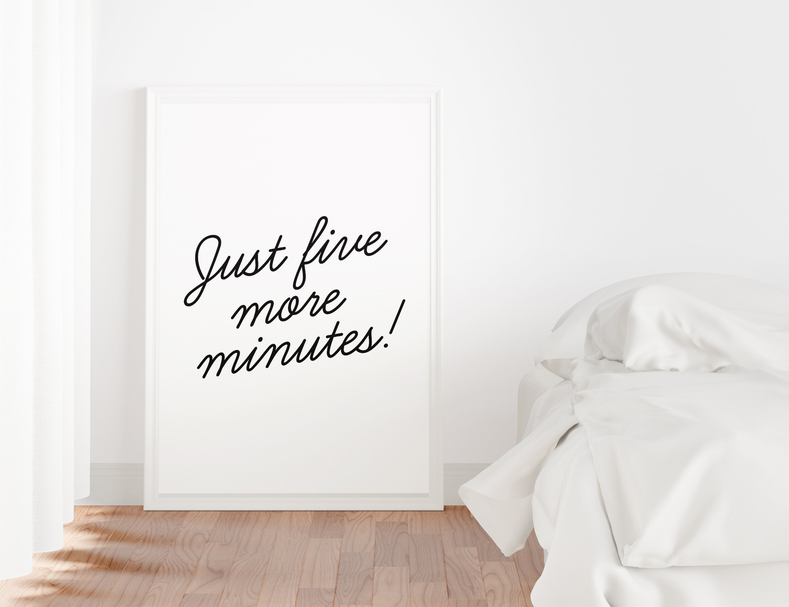 Just Five More Minutes Word Art Unframed Print Typographic | Etsy