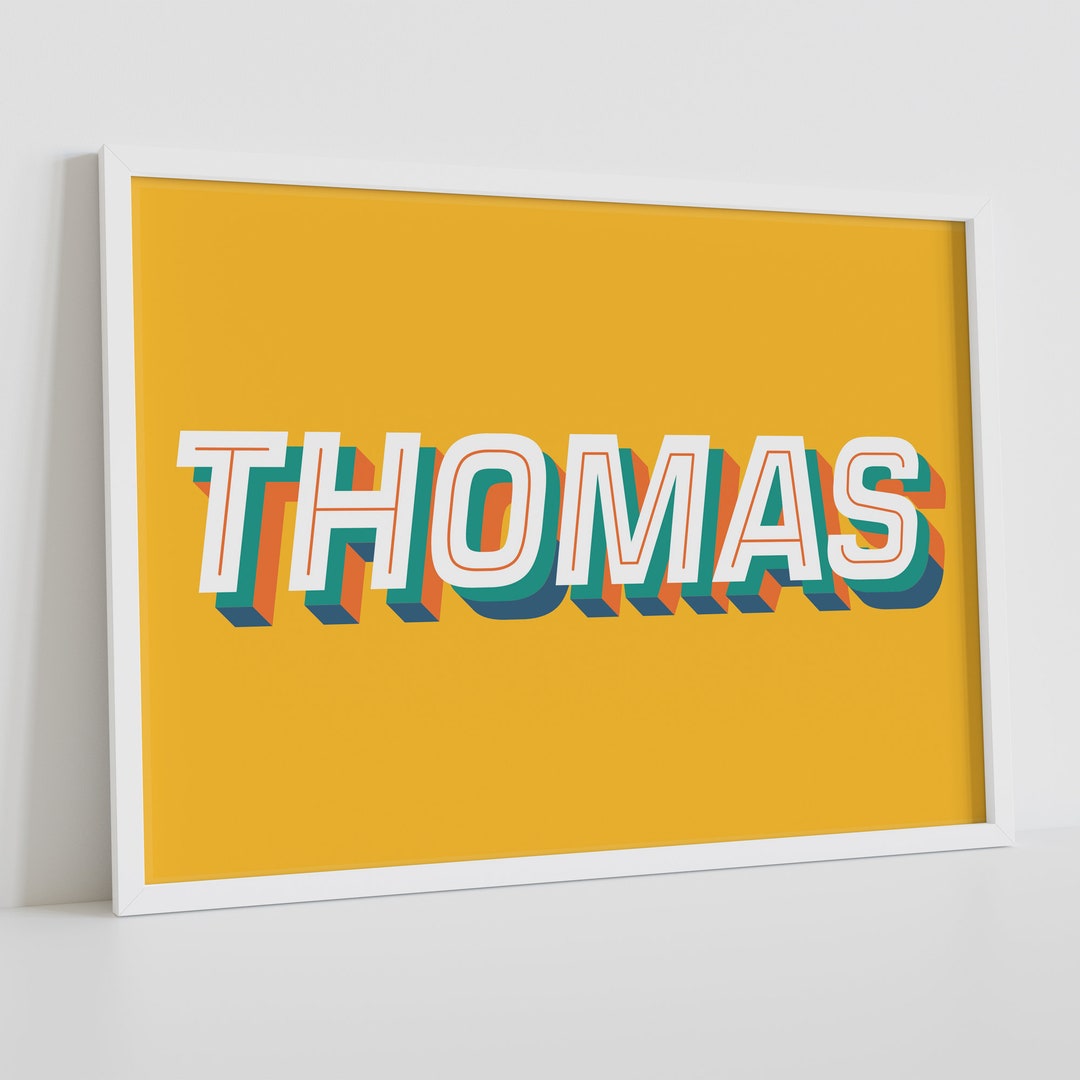 Personalised Bright, Bold Name Letter Art Print, Alphabet Letter Name ...