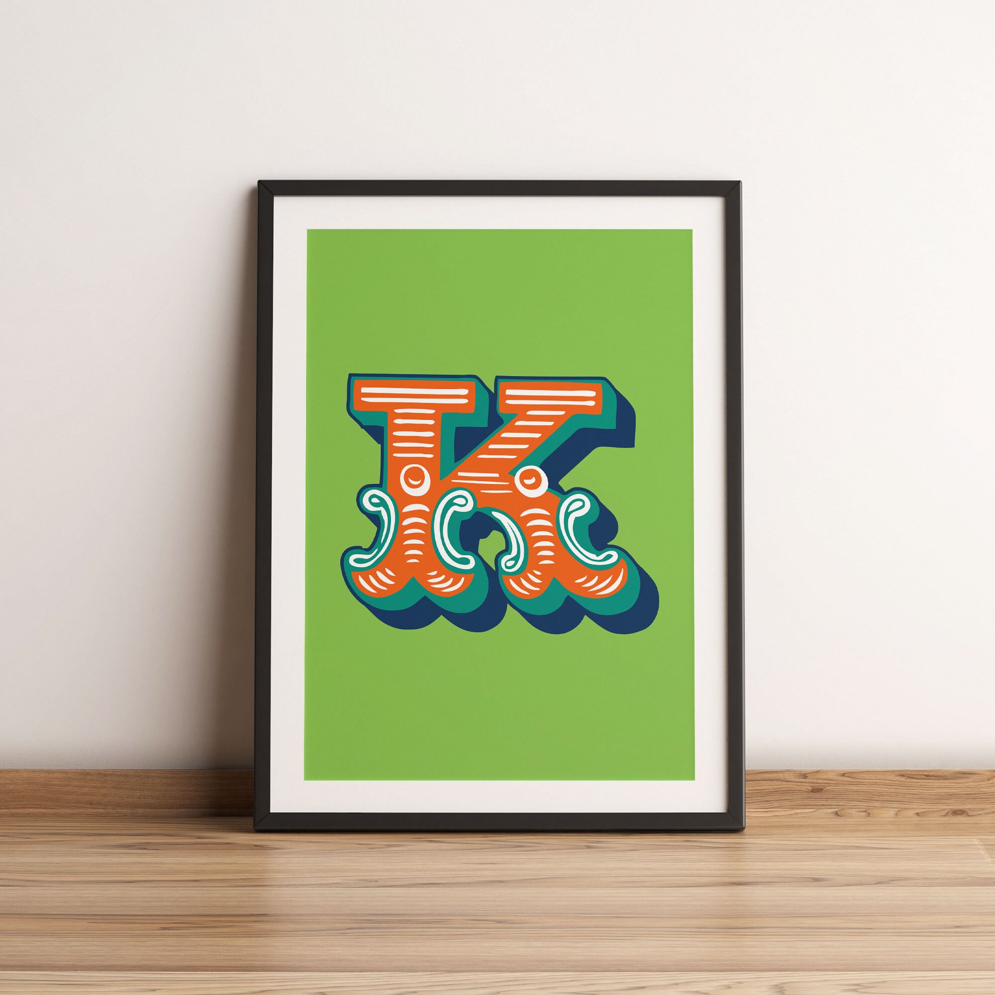 Letter Carnival Circus Monogram Art Print, Personalised Monogram ...