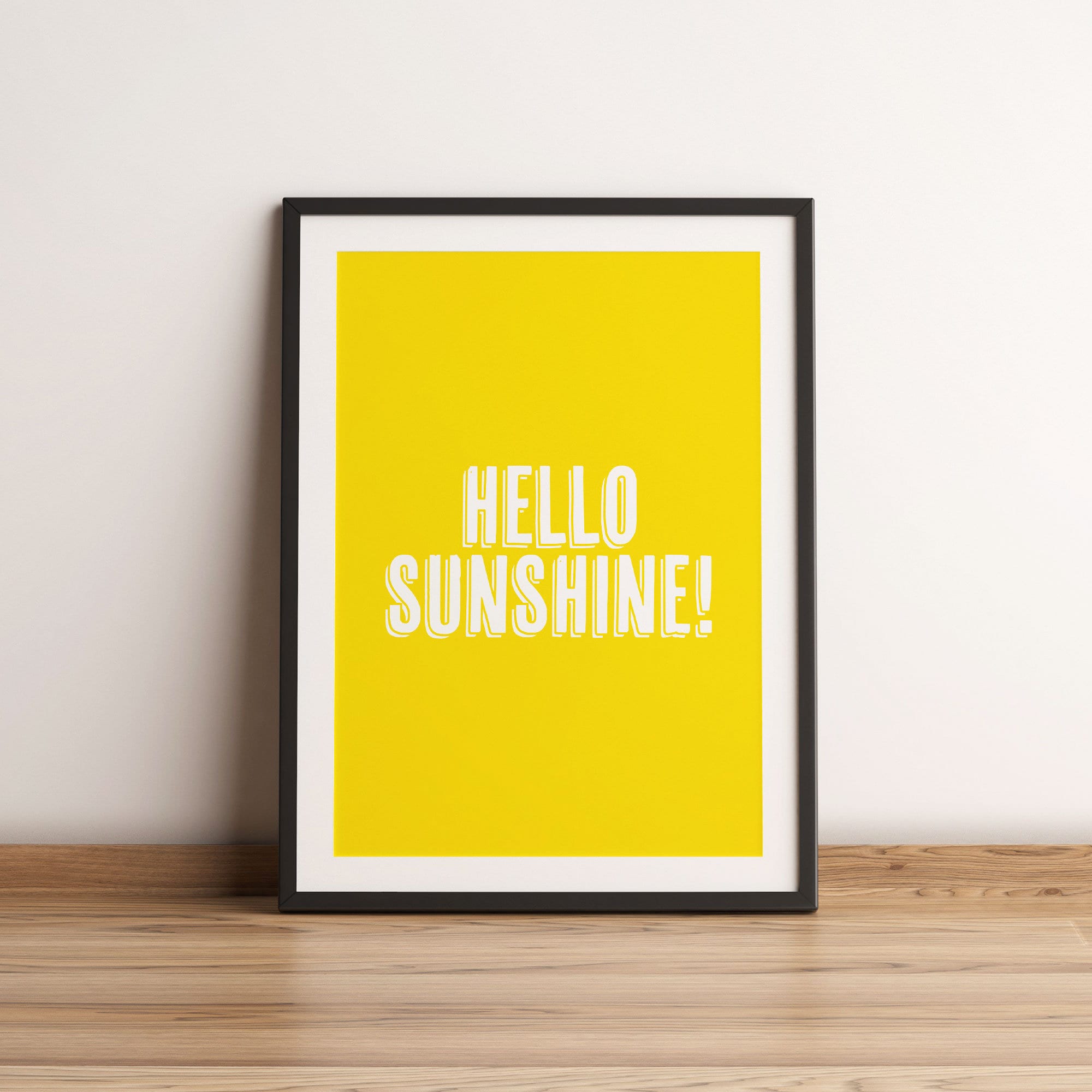 Hello Sunshine Word Art Print, Bold and Bright Typographic Art ...
