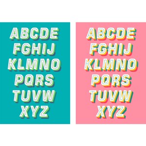 Personalised Bright Bold Initial Letter Art Print Monogram - Etsy