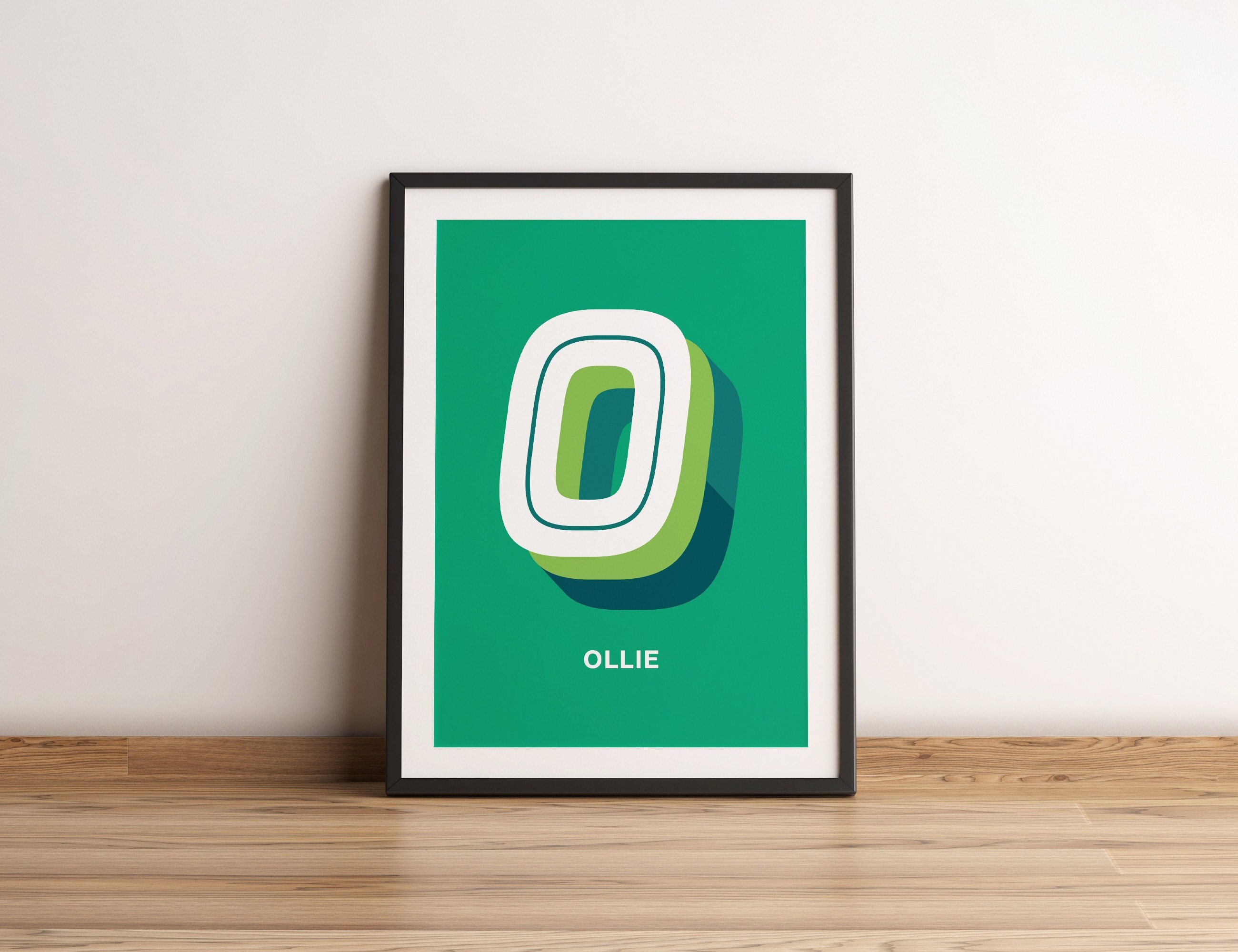 Personalised Bright Bold Initial Letter Art Print Monogram | Etsy