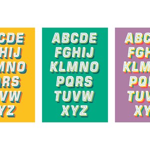 Personalised Bright Bold Initial Letter Art Print Monogram | Etsy