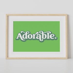 Blue Adorable Word Art Vibrant Unframed Print Typographic - Etsy