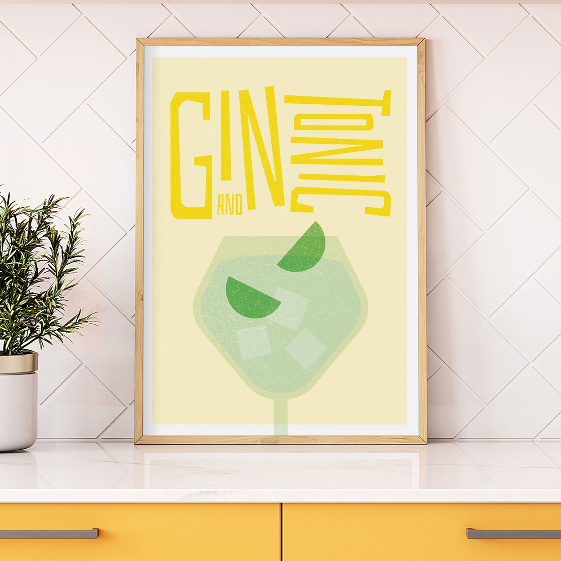 Gin & Tonic Cocktail Print, Gin Home Bar Art, Kitchen Gin Cocktail ...