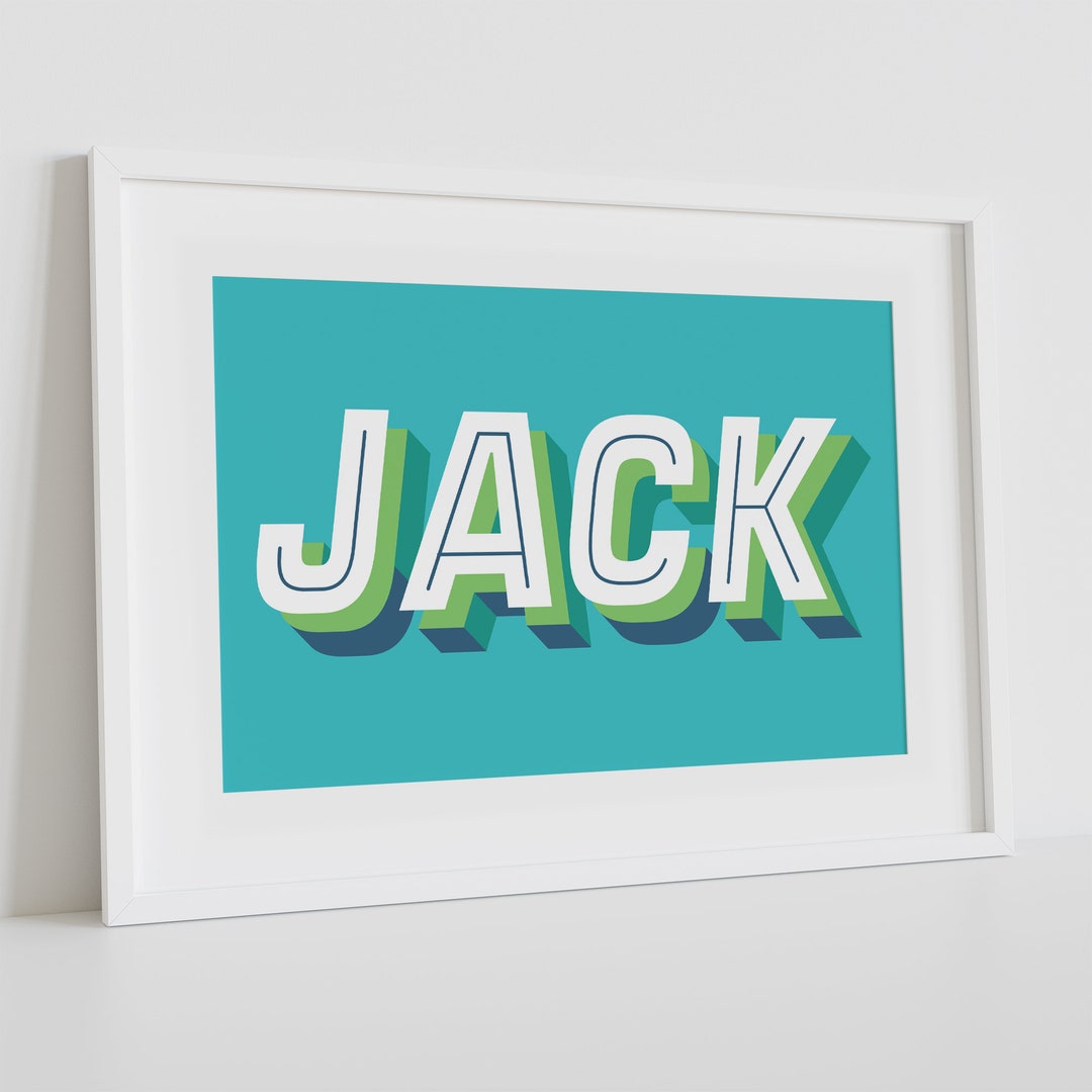 Personalised Bright, Bold Name Letter Art Print, Alphabet Letter Name ...