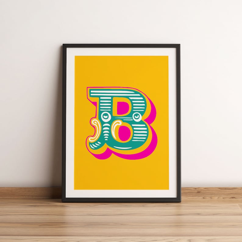 Bright, Bold Carnival Initial Letter Art Print, Circus Monogram ...