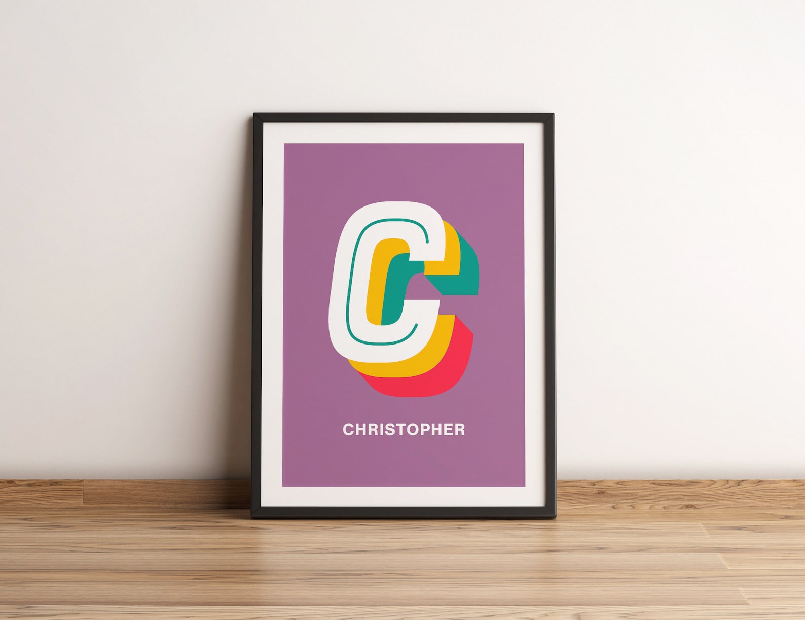 Personalised Bright Bold Initial Letter Art Print Monogram - Etsy