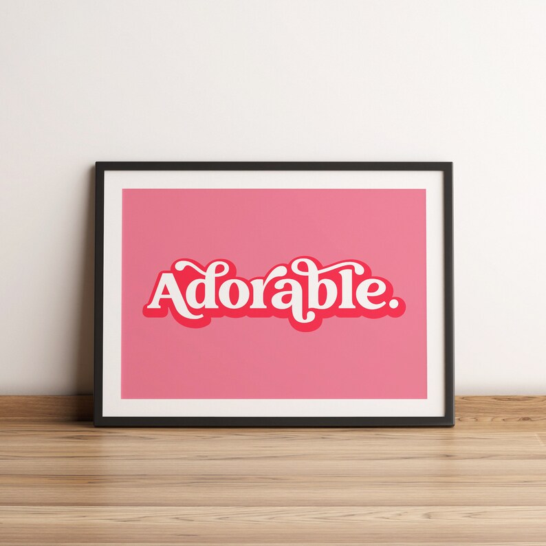 Bright Adorable Word Art Pink Vibrant Unframed Print, New Baby Nursery ...