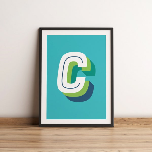 Monogram Initial Art - Etsy