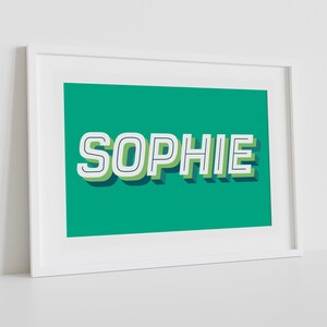 Personalised Bright, Bold Name Letter Art Print, Alphabet Letter Name ...