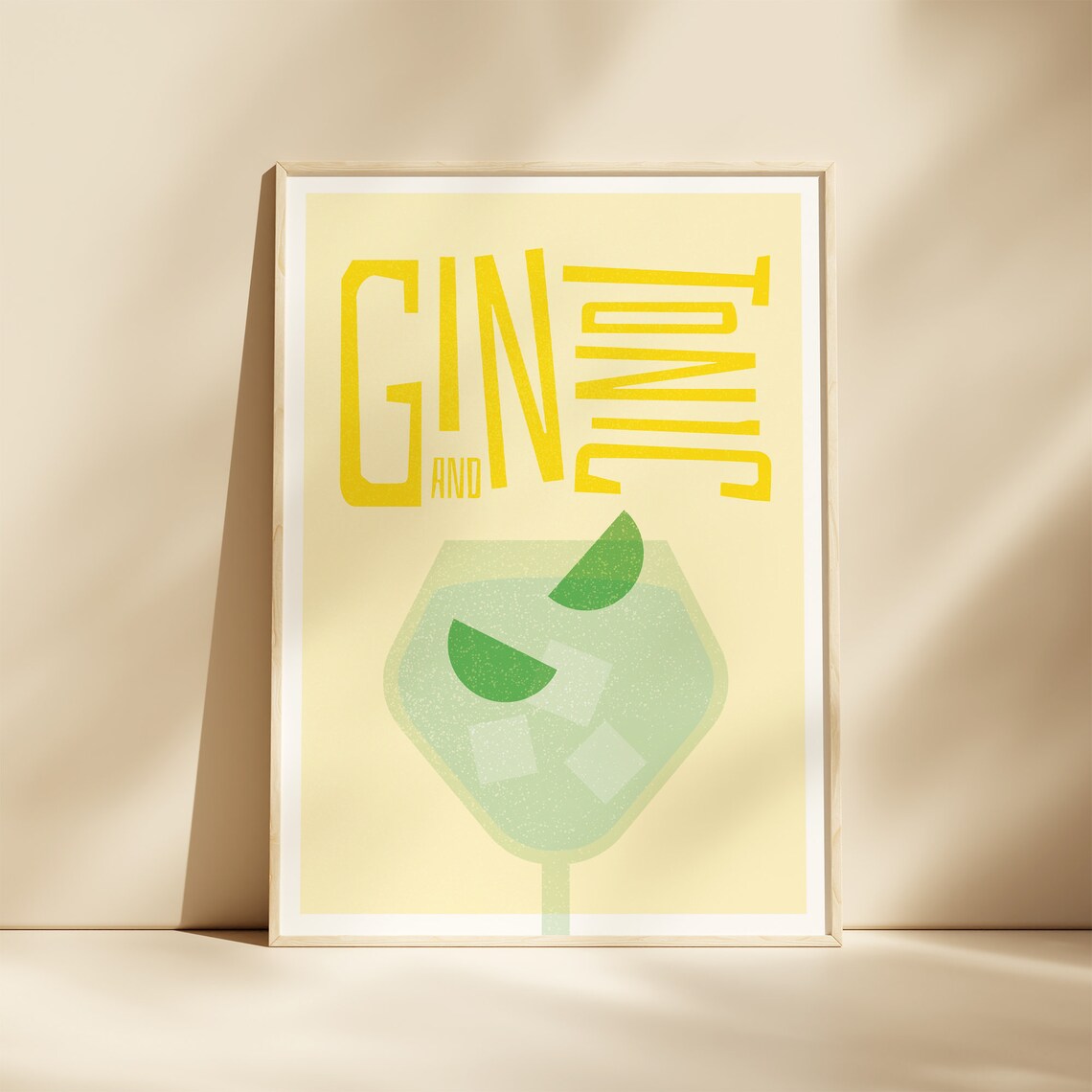 Gin & Tonic Cocktail Print, Gin Home Bar Art, Kitchen Gin Cocktail ...