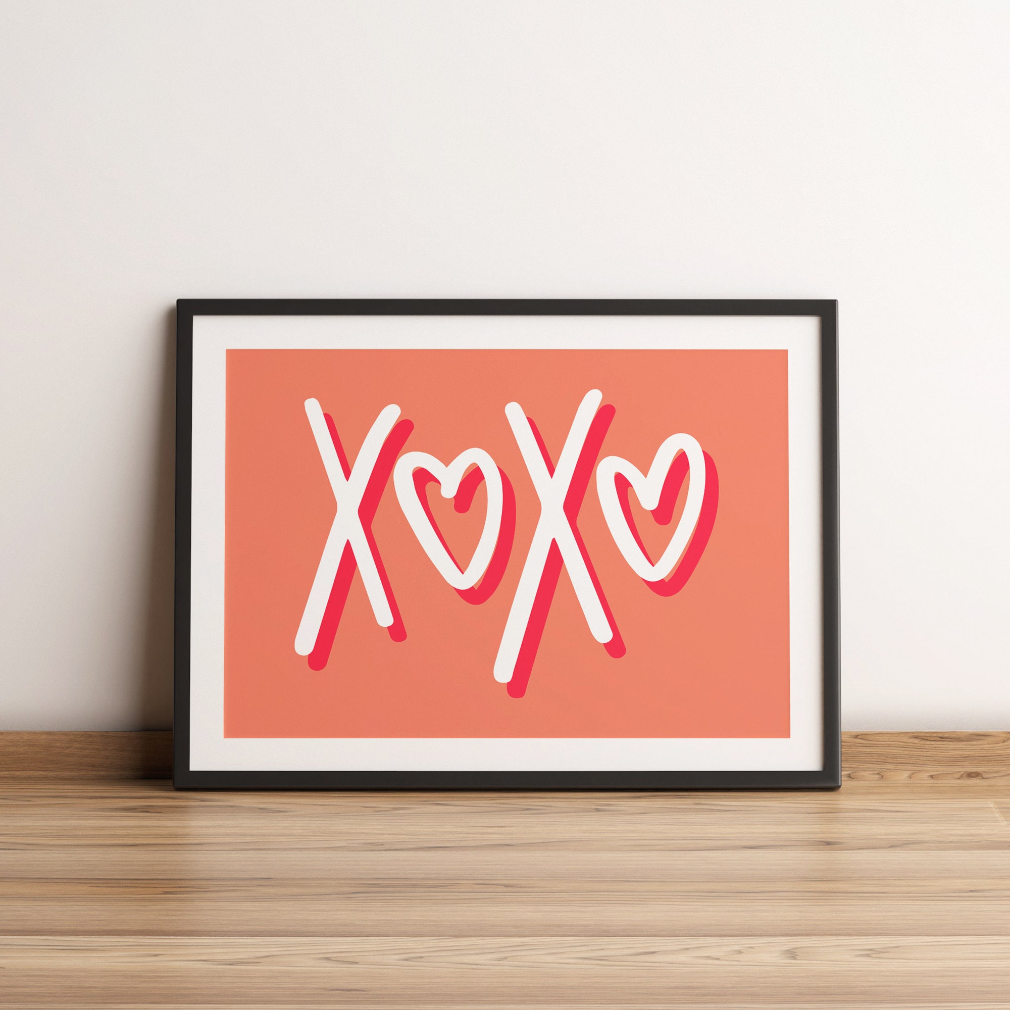 XOXO Hugs and Kisses Art Print, XOXO Green Word Art, Hugs and Kisses ...