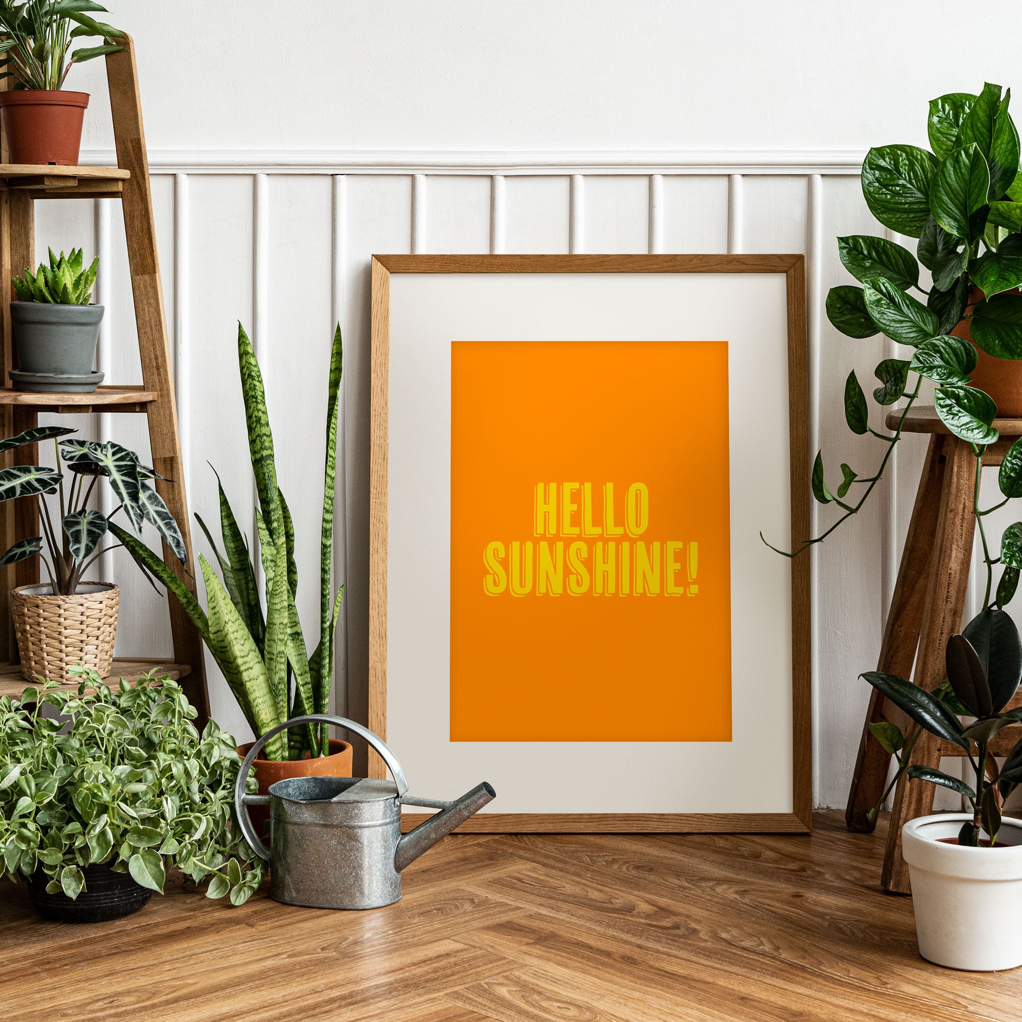 Hello Sunshine! Word Art Print, Bold and Bright Typographic Art ...