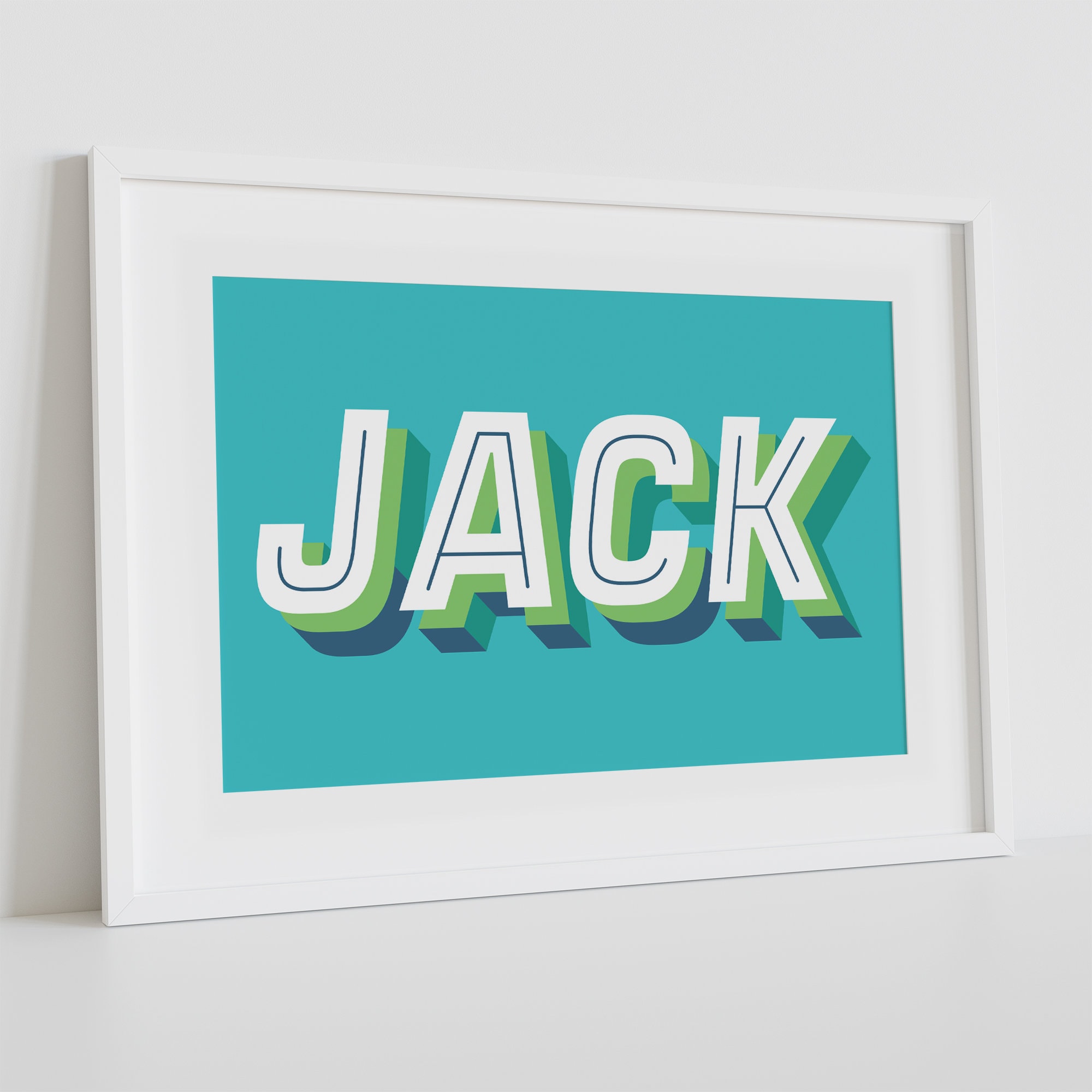 Personalised Bright, Bold Name Letter Art Print Alphabet Letter Name ...