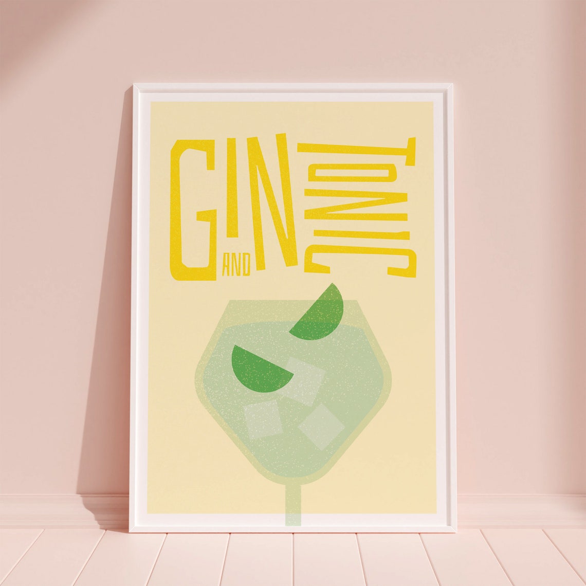 Gin & Tonic Cocktail Print, Gin Home Bar Art, Kitchen Gin Cocktail ...