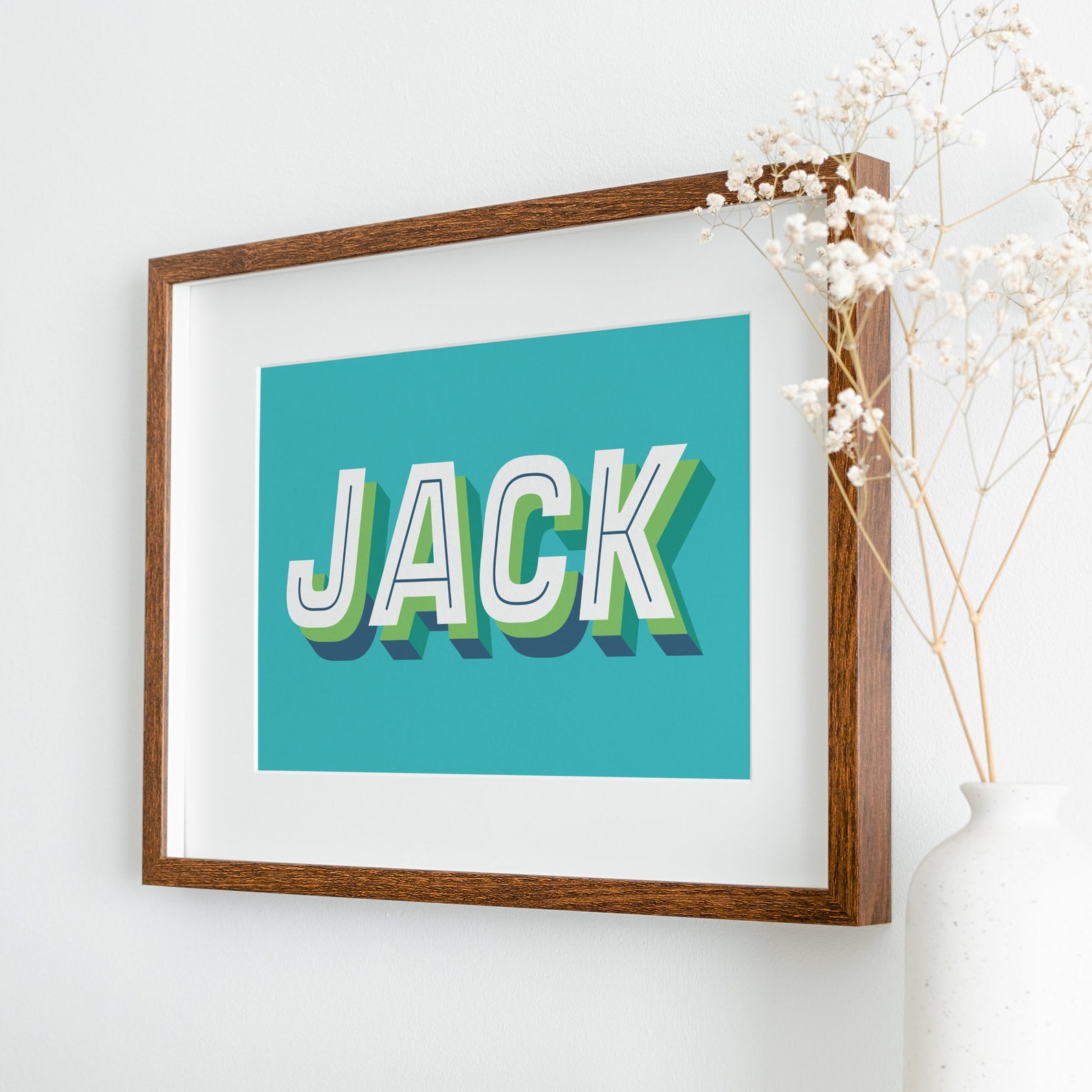 Personalised Bright, Bold Name Letter Art Print, Alphabet Letter Name ...