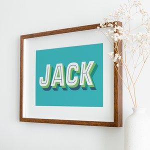 Personalised Bright, Bold Name Letter Art Print, Alphabet Letter Name ...